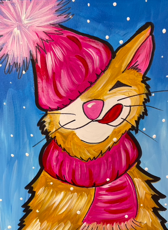 Canvas & Cupcake: Winter Kitty (Ages 5+)